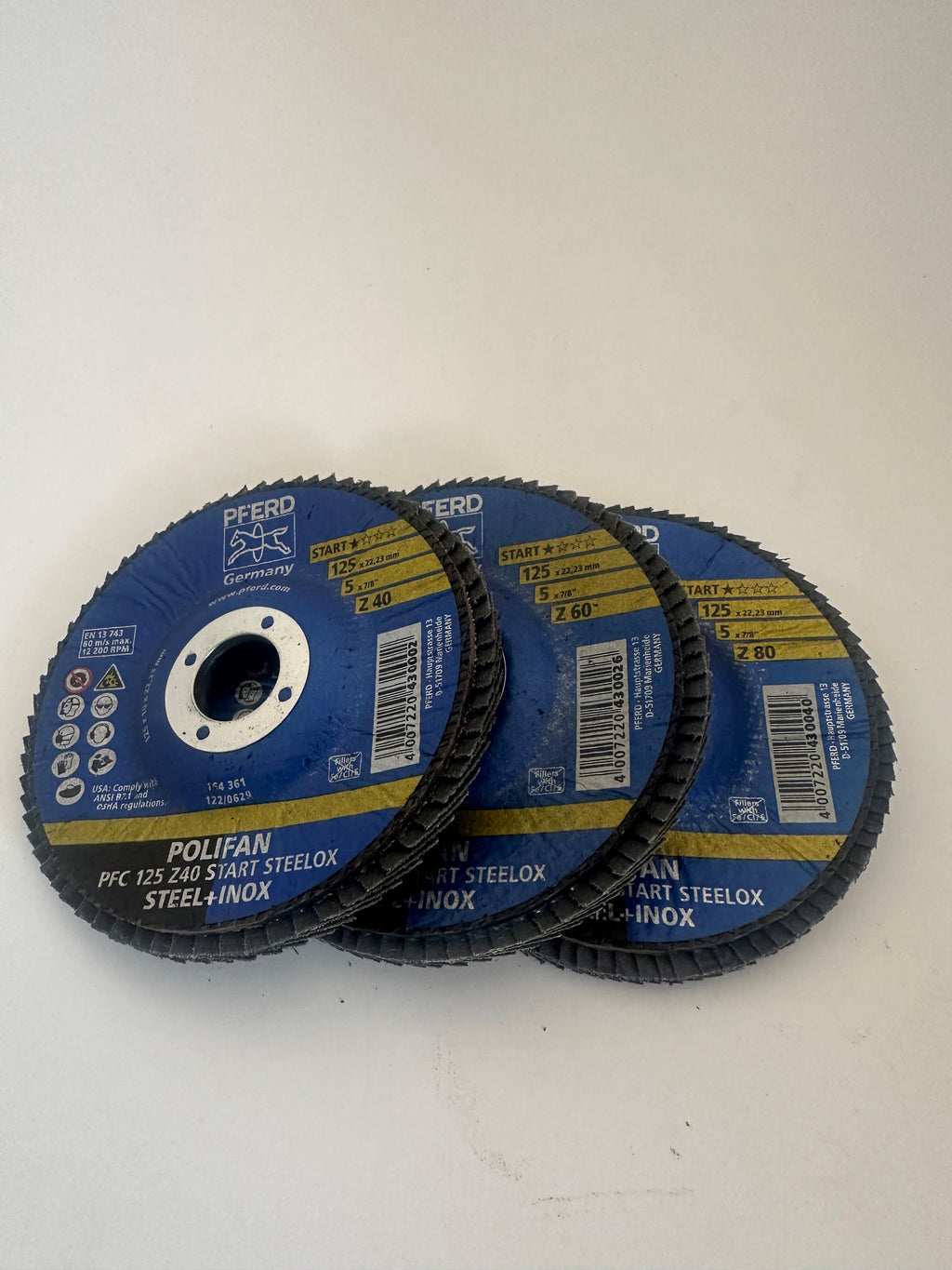 PFERD 125MM ZIRCONIA POLIFAN FLAP DISCS STEEL/INOX PFC (BOX OF 10 ...